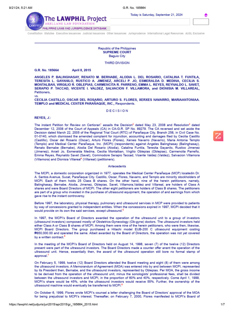 Angeles Balinghasay Vs Cecilia Castillo | PDF | Lawsuit | Question Of Law