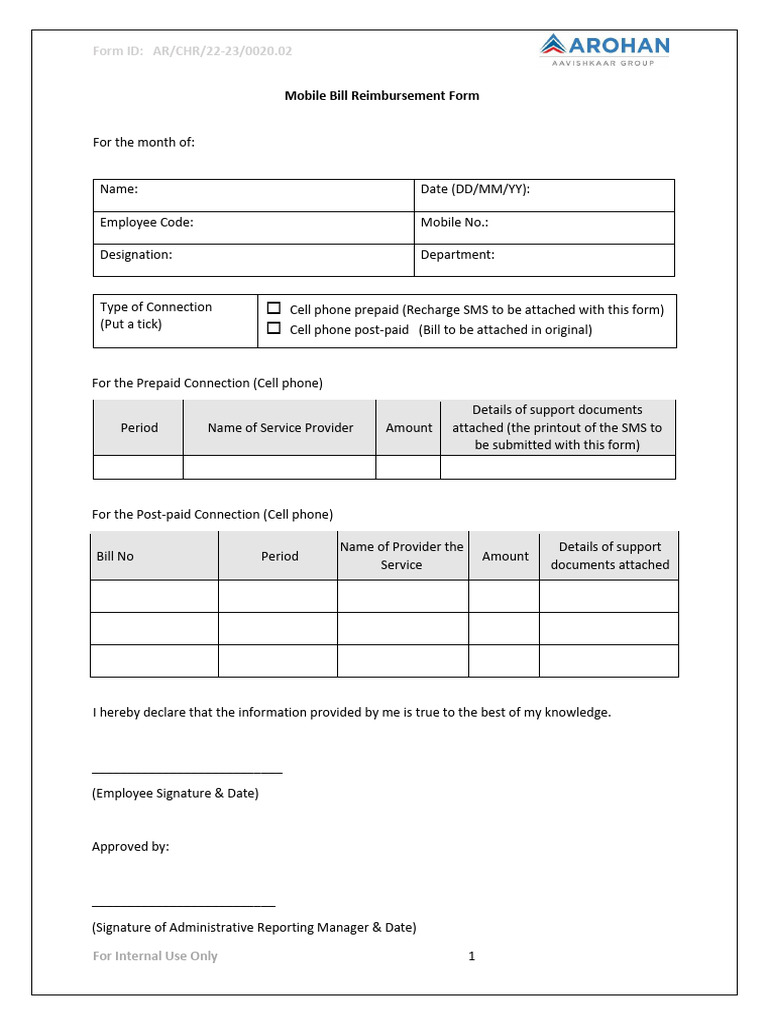 28 30 61ccd147c6d44fee Mobile Reimbursement Form | PDF | Finance ...