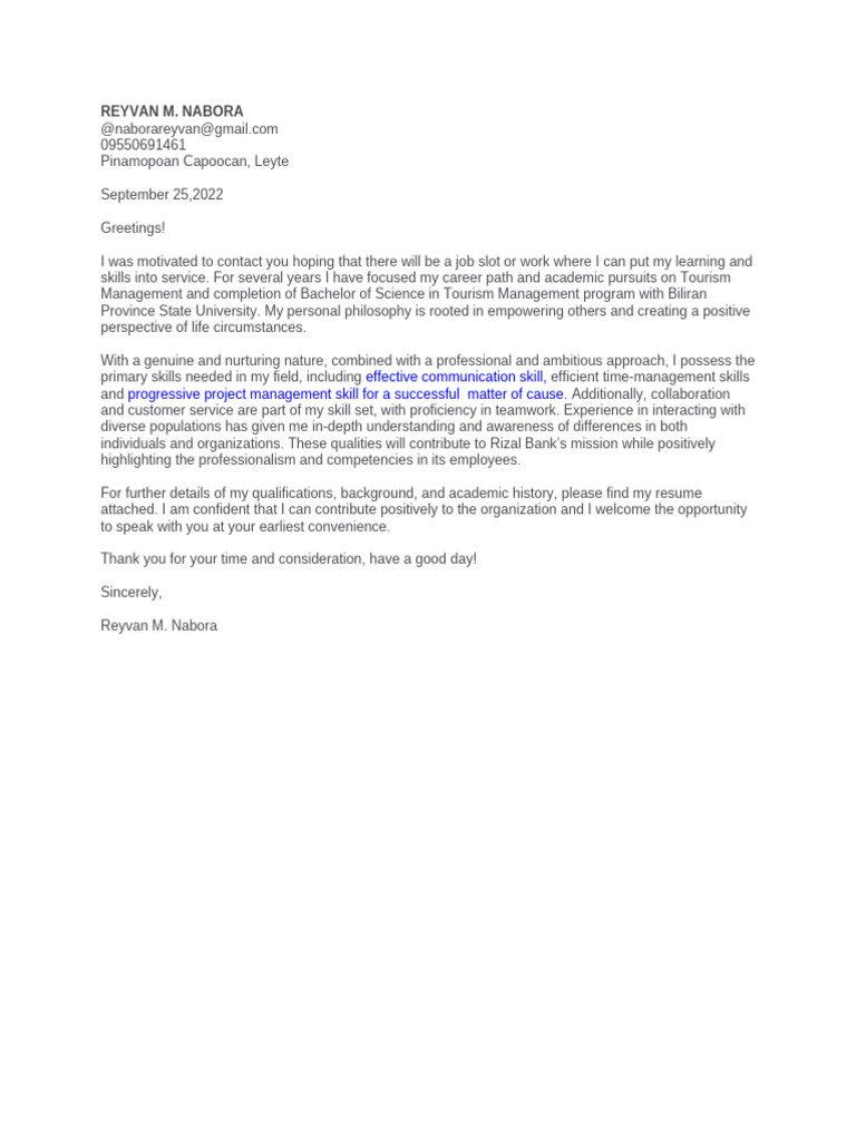 Application Letter | PDF | Career & Growth | Self-Improvement