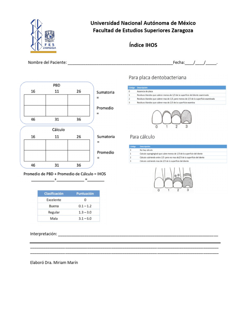 Formatos Índices Prevención | PDF | Odontología | Cuidado de la salud
