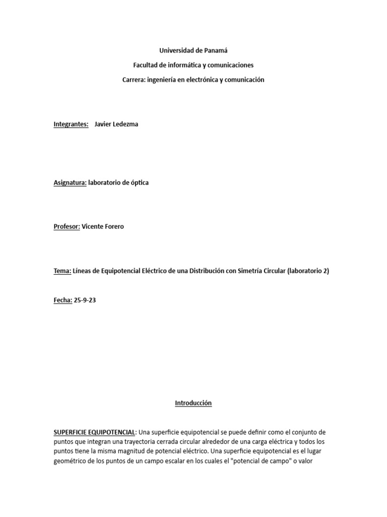 Laboratorio 2 Javier Ledezma | PDF | Electricidad | Dieléctrico