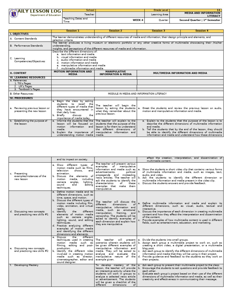 DLL MIL QUARTER 2 WEEK 4 | PDF | Multimedia | Learning
