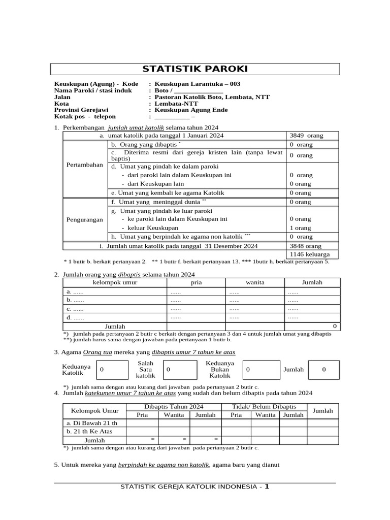 LaporanStatistik Boto | PDF