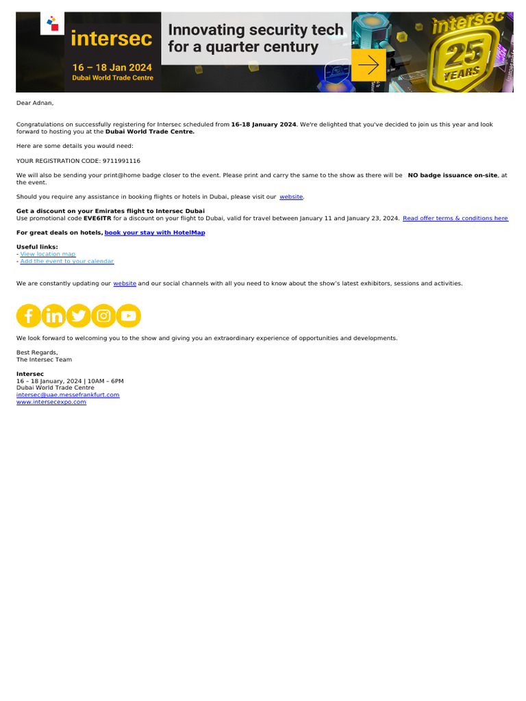 Intersec 2024 Registration Details | PDF | Business | Finance & Money Management