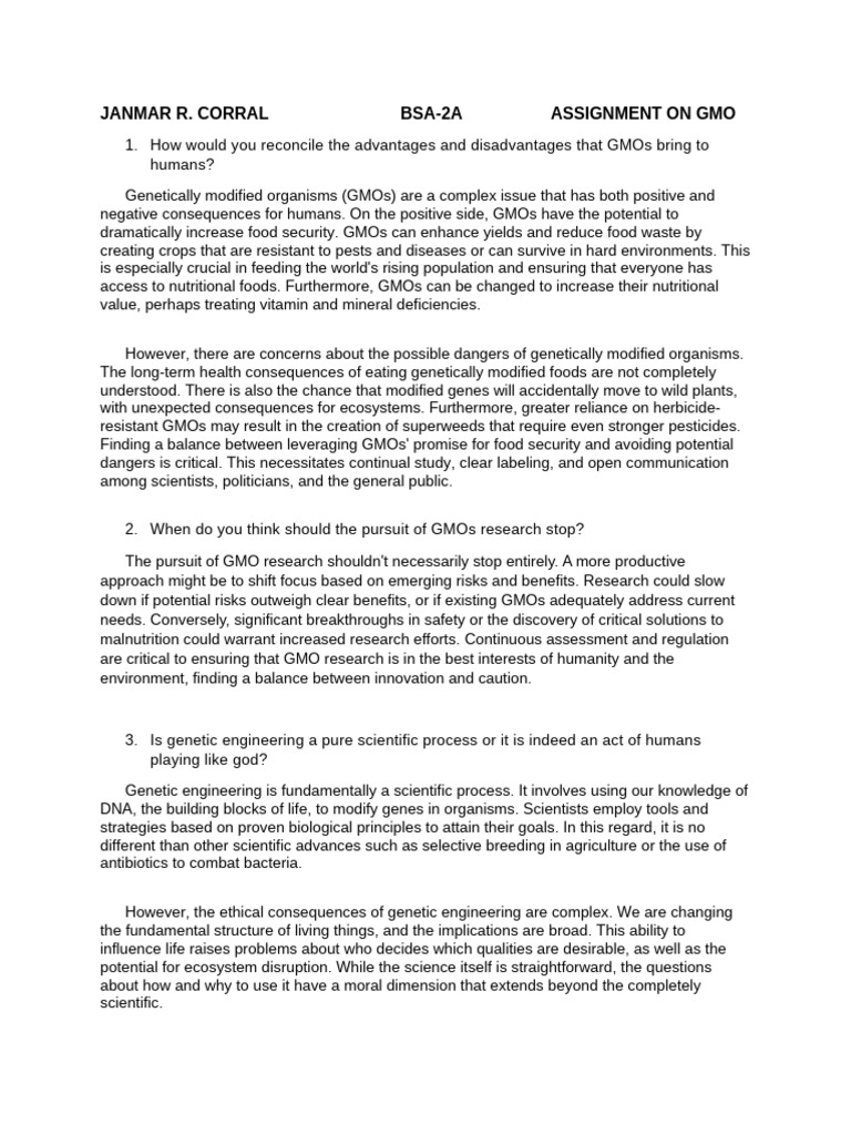 GMO ACTIVTY GE7 | PDF | Genetically Modified Organism | Genetic Engineering