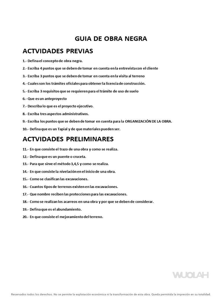 Guia de Obra Negra y Su Representacion Grafica | PDF | Fundación ...