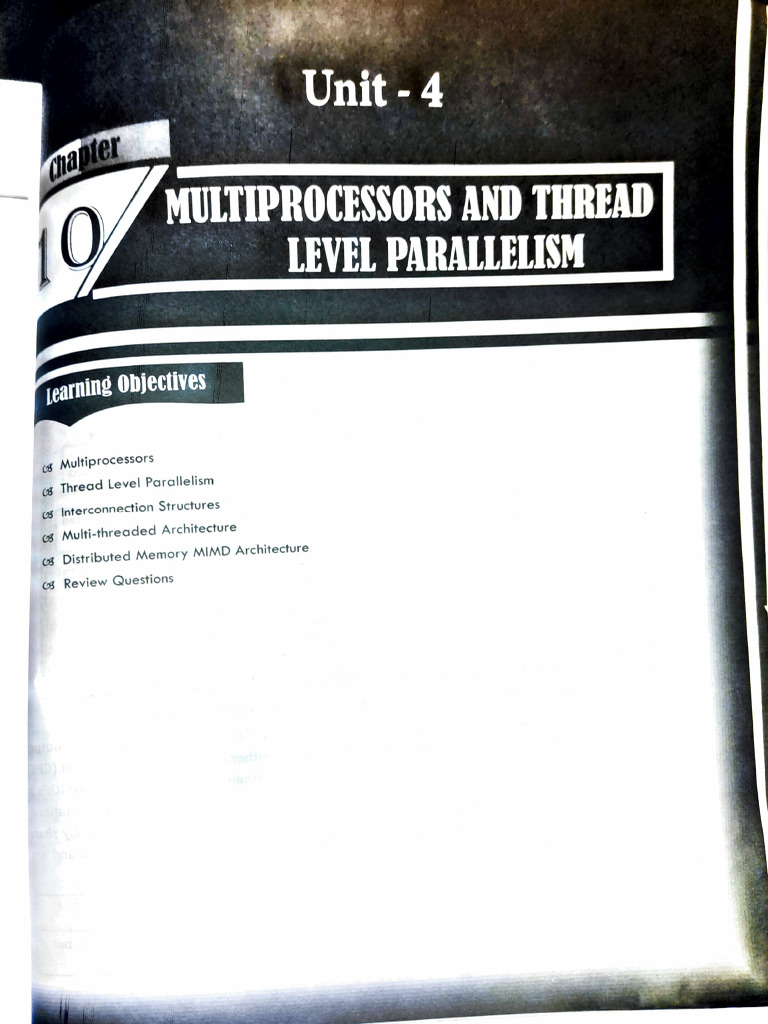 Multiprocessors and Thread: Unit-4 | PDF | Parallel Computing | Central Processing Unit