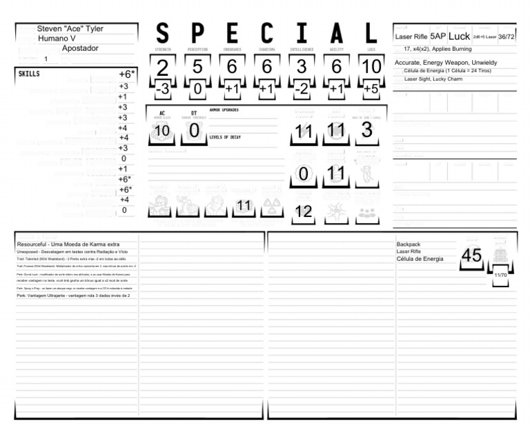 Ficha Ace - Fallout | PDF