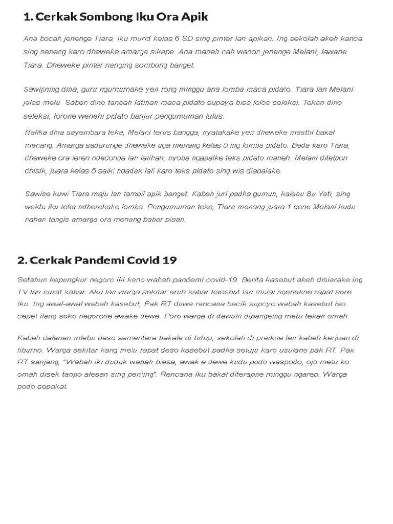 Contoh Cerkak 2 | PDF