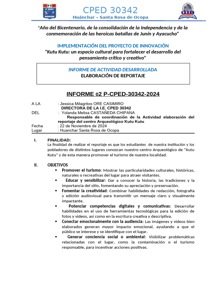 Informe Reportaje | PDF