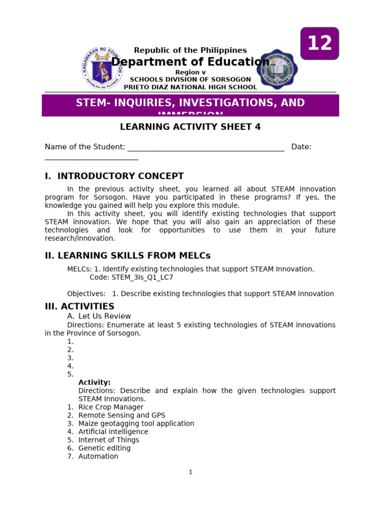LAS STEM 3is Q1 LC7 | PDF | Remote Sensing | Agriculture