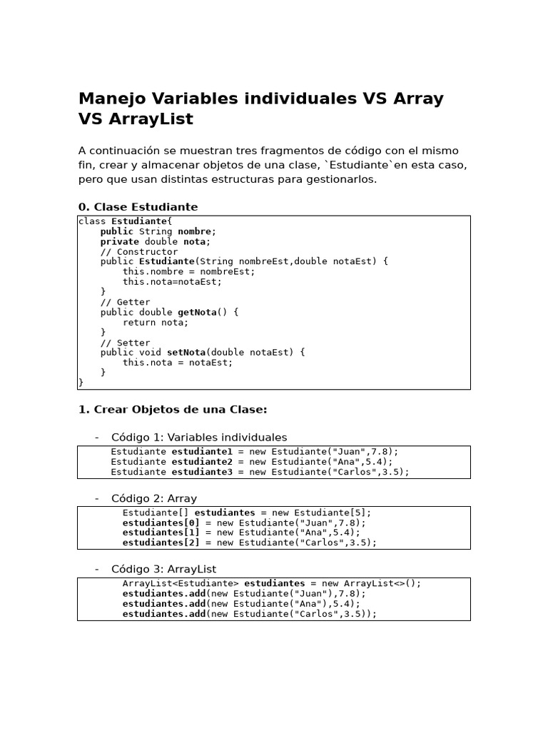 UE 2 Ejercicios - Manejo Var - Array.ArrayList | PDF | Programación de ...