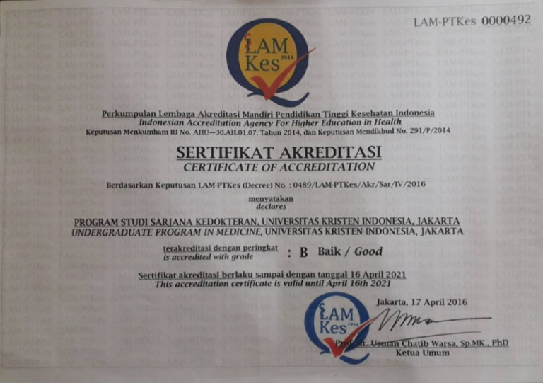 Sertifikat Prodi UKI | PDF