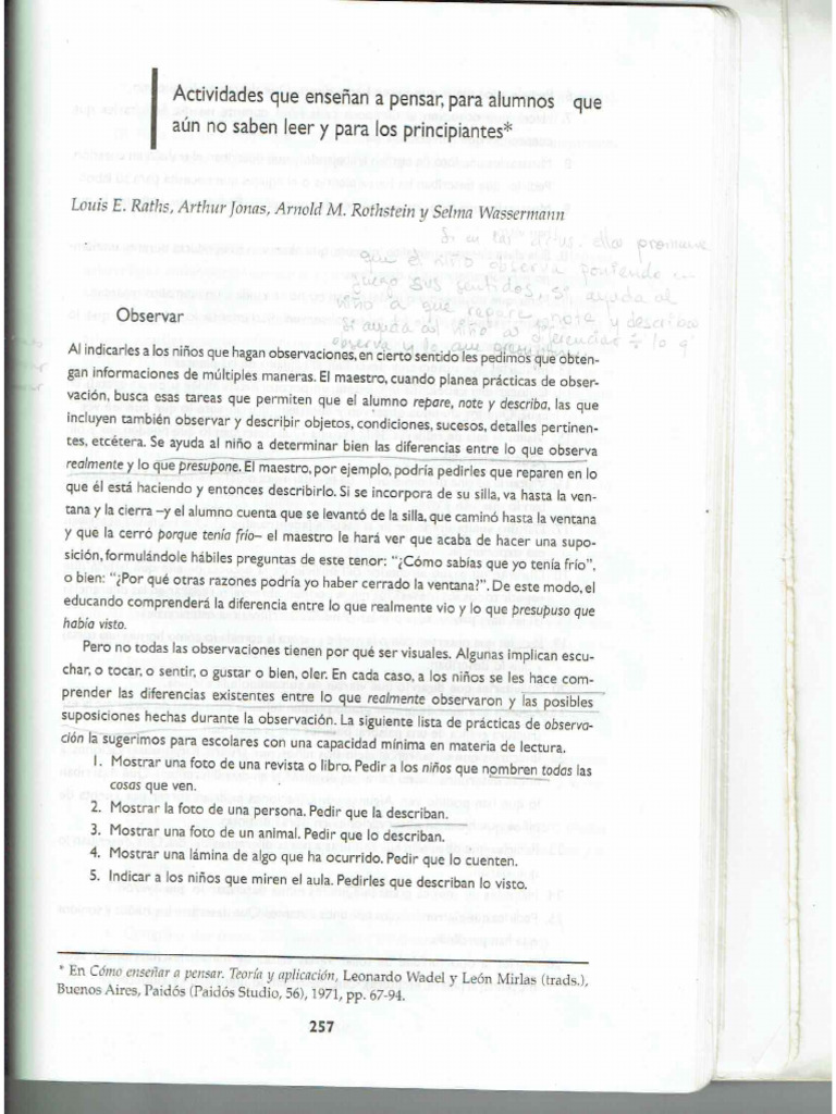 Actividades Que Enseñan A Pensar | PDF