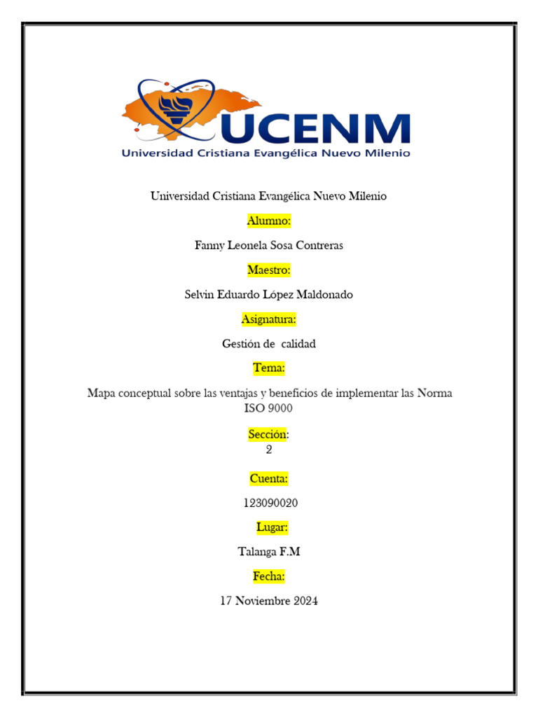Mapa Conceptual Normas ISO 9000 | PDF | Arte