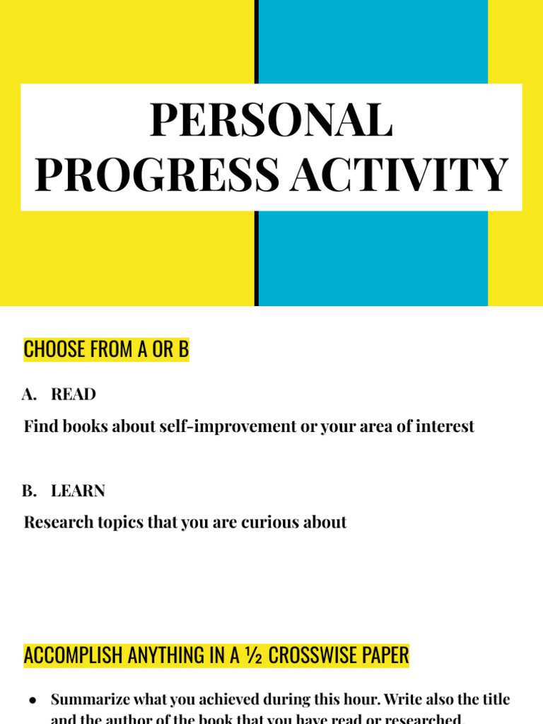 Personal Progress Activity | PDF