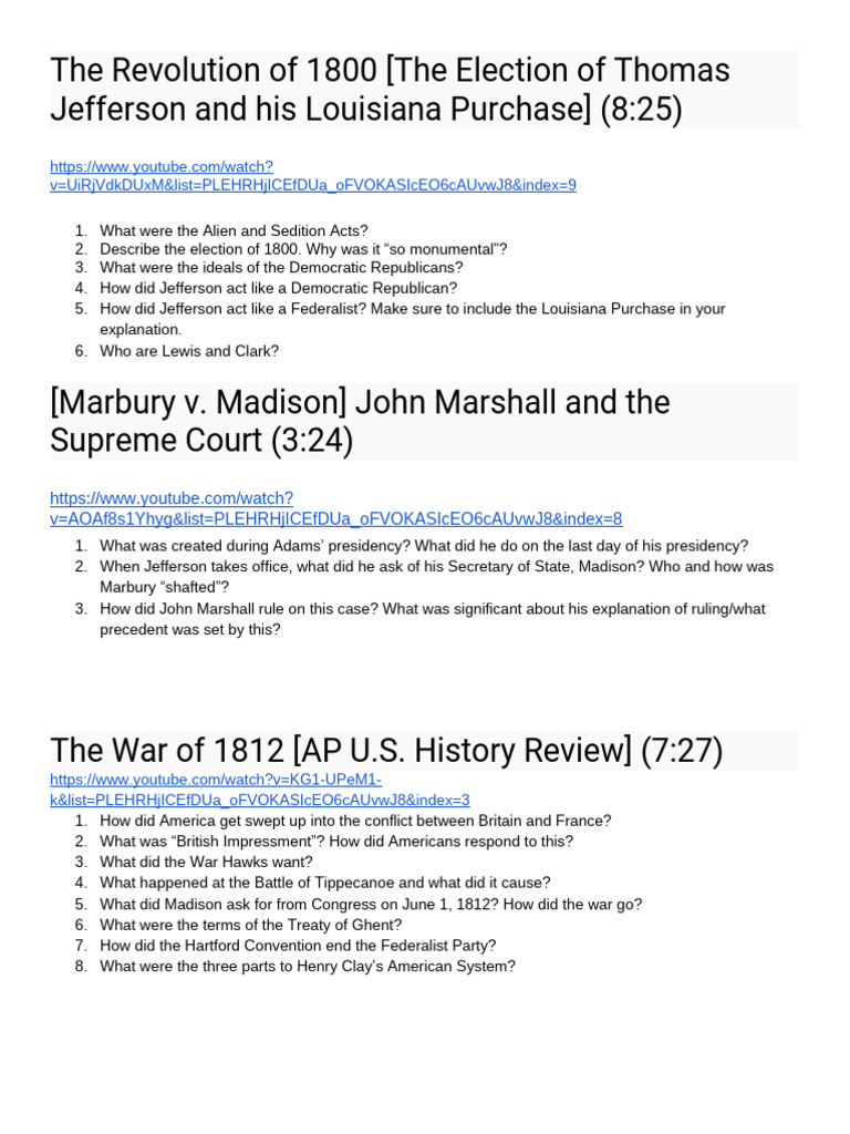 Heimler APUSH Period 4 | PDF | James Madison | Thomas Jefferson