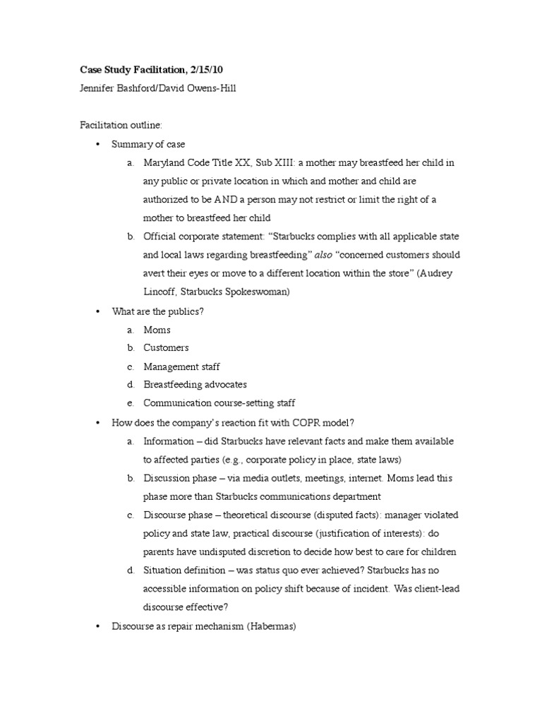 03 ISC605 - Case Study Facilitation Notes | PDF | Breastfeeding ...