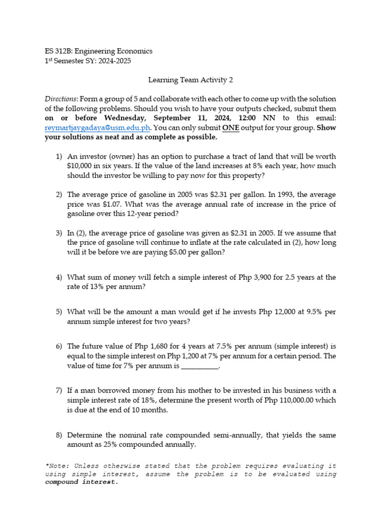 Lta 2 | PDF | Interest | Banking