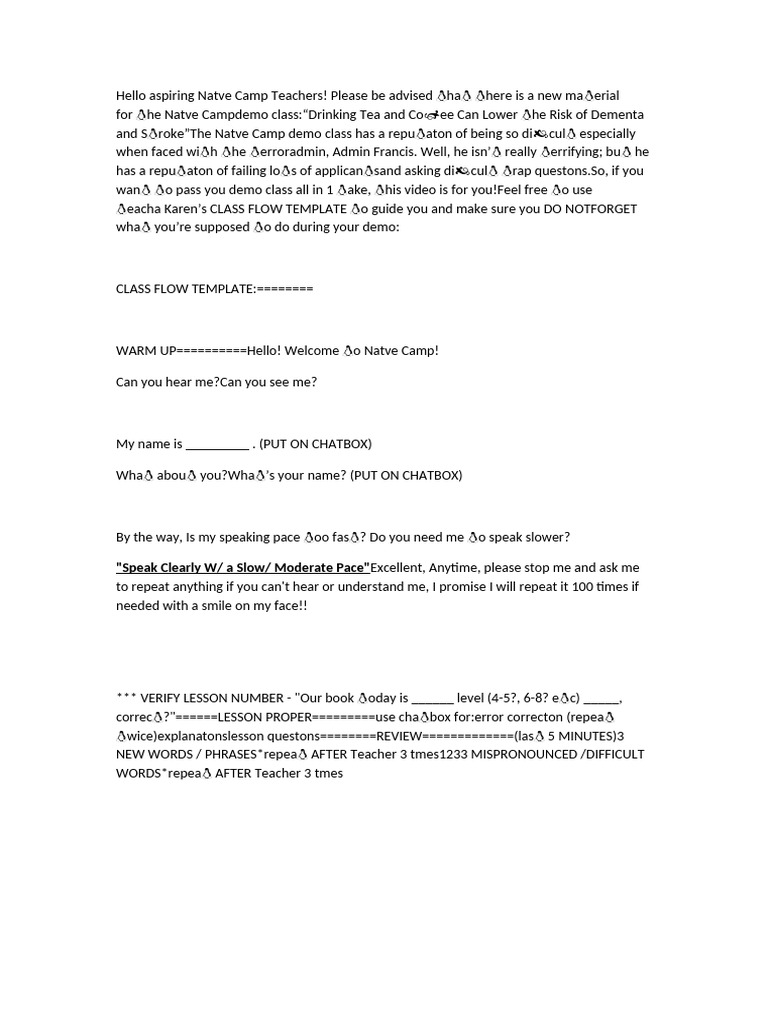 Natve Camp Teachers Dialogue-ScripT | PDF