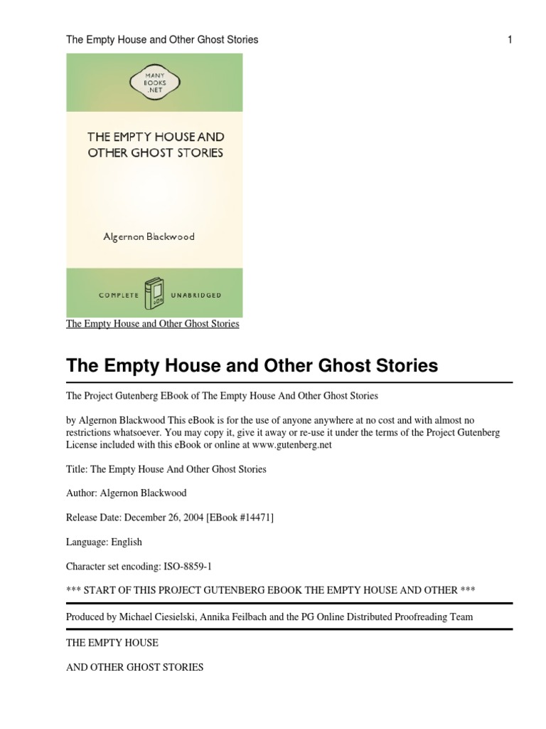 The Empty House and Other Ghost Stories 1 | PDF | Project Gutenberg ...