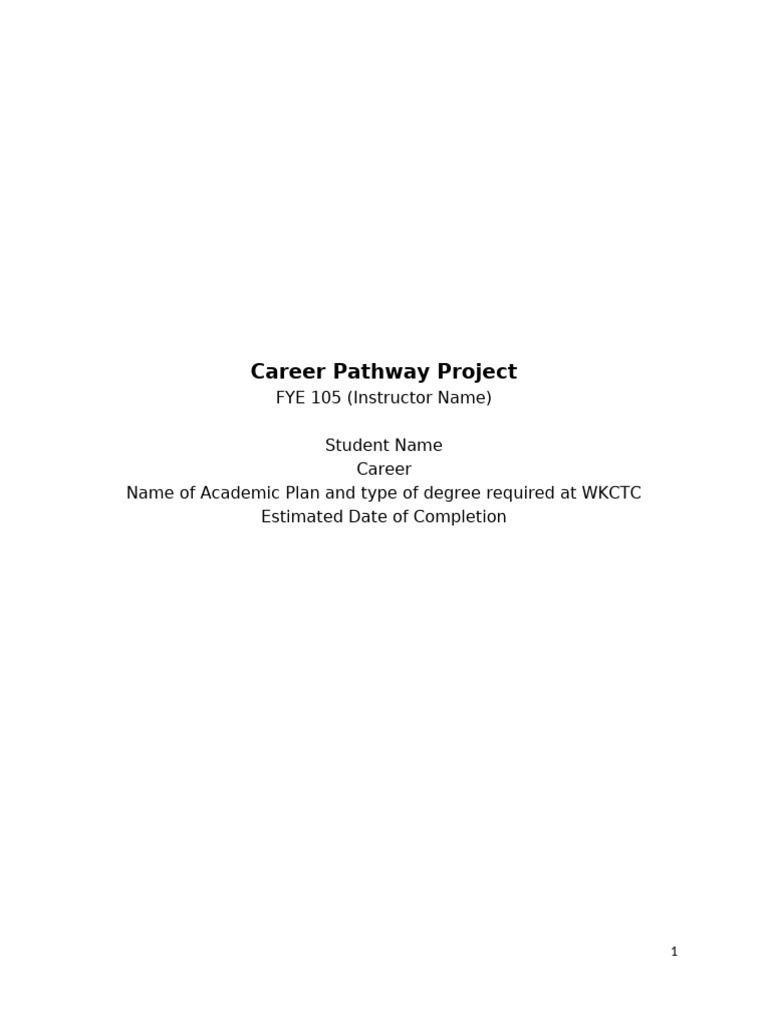 Career Pathway Project Fall 2023 | PDF | Course Credit | Income