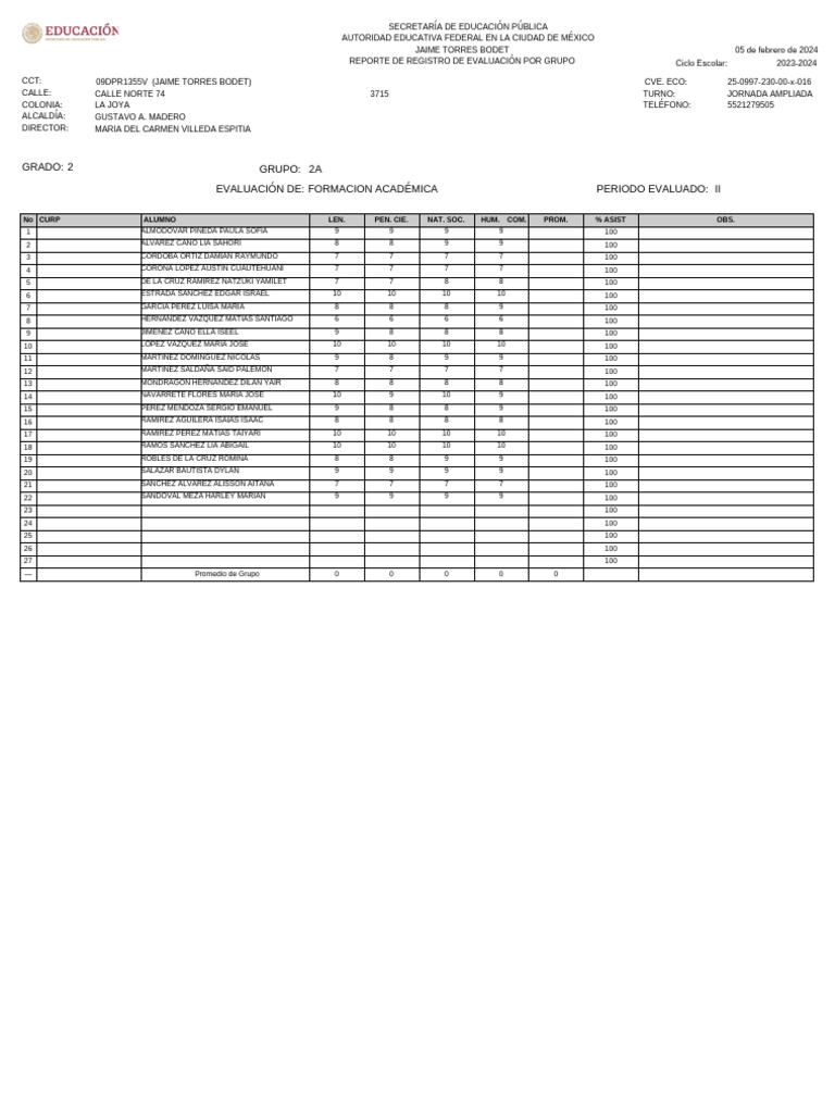 Evlaluacion Machote 1 | PDF