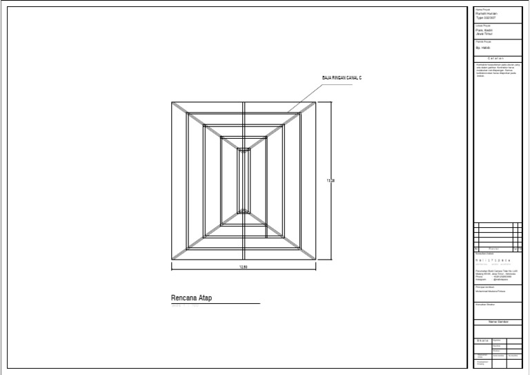 Rencana Atap Rumah Hunian Type 332/307 | PDF