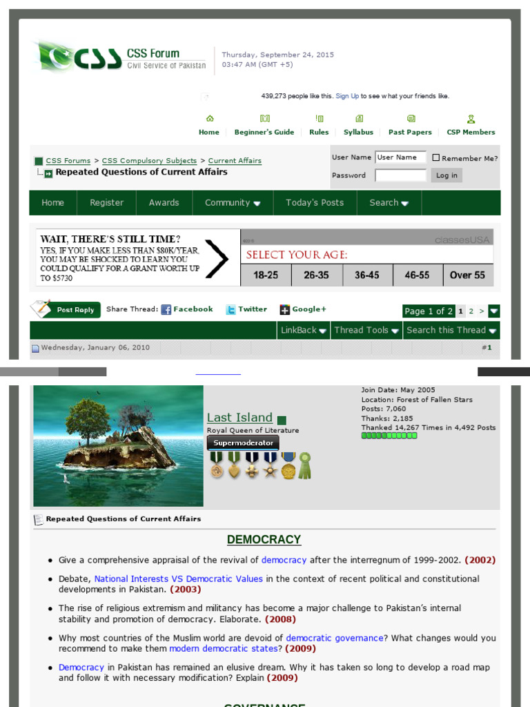 WWW Cssforum Com PK Css Compulsory Subjects Current Affairs | PDF ...