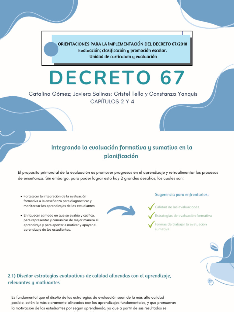 Resumen Decreto 67 | PDF | Evaluación | Enseñando