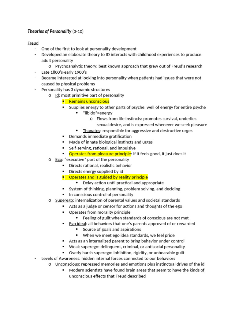 Developmental Psych Study Guide | PDF | Id | Cognitive Science