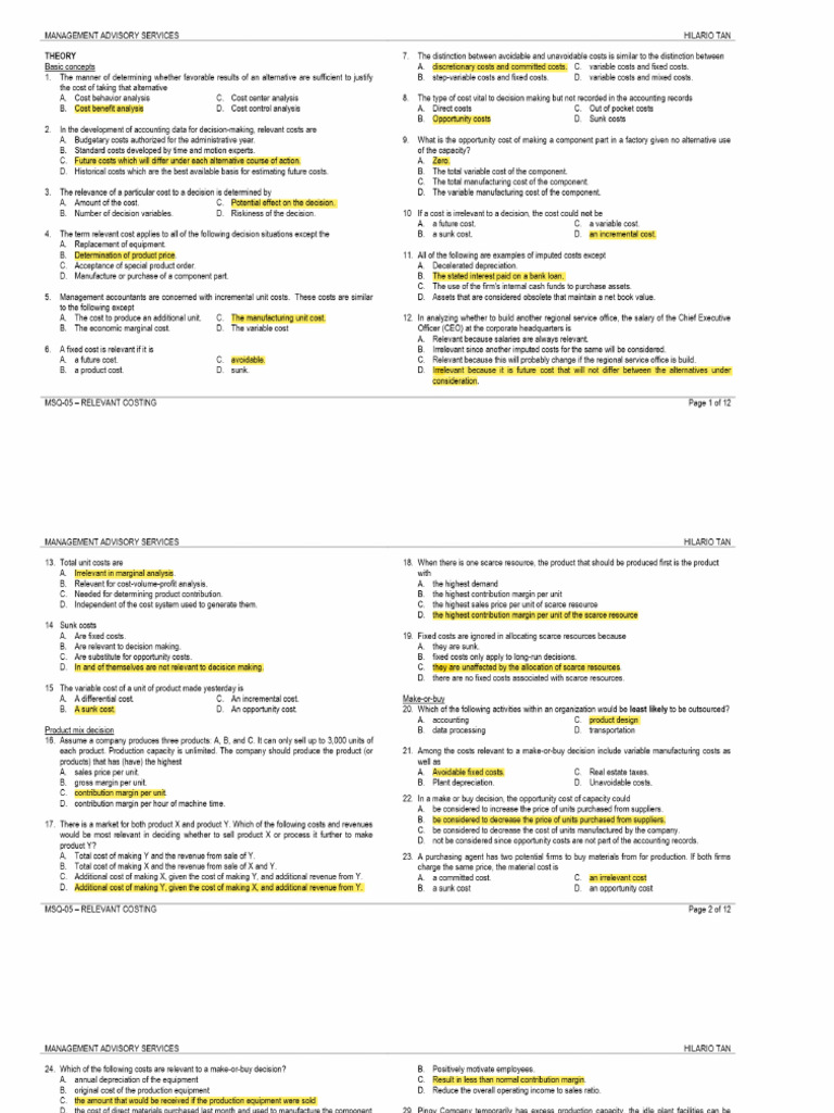 Chapter 13 Practice Sets | PDF