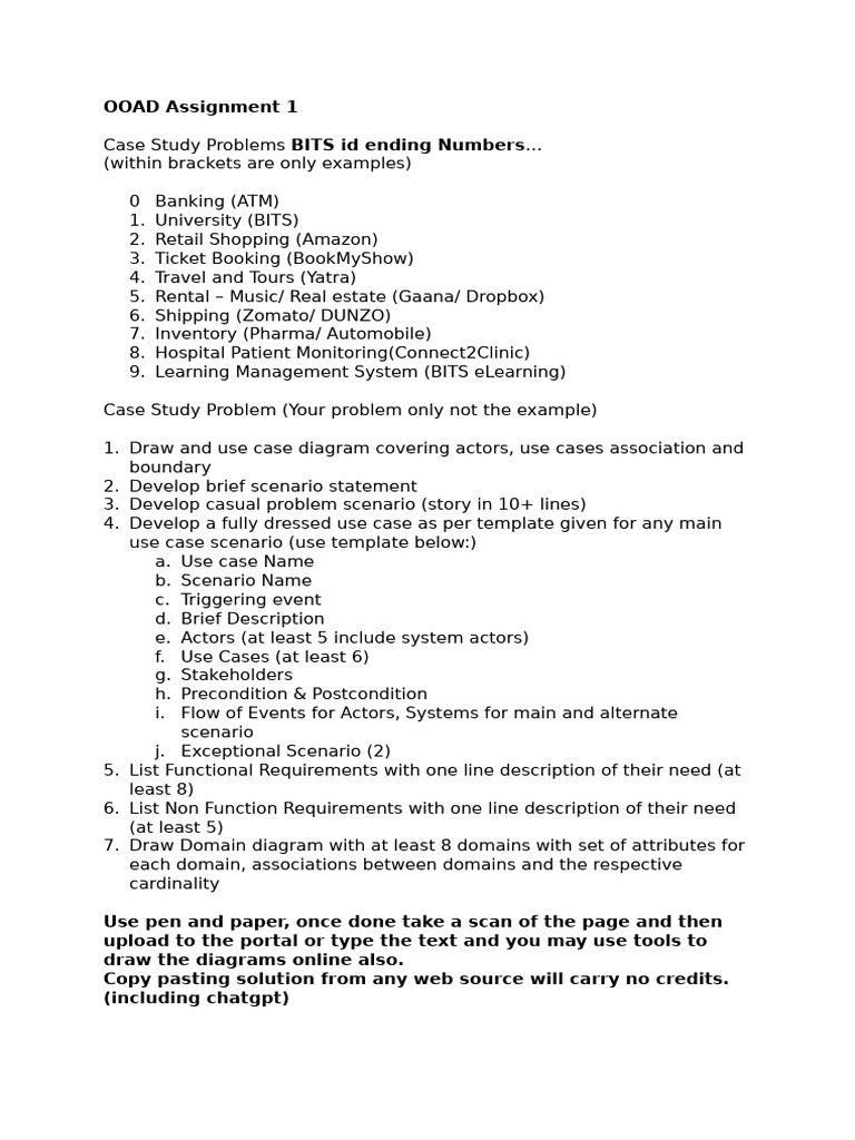 OOAD Assignment 1 | PDF