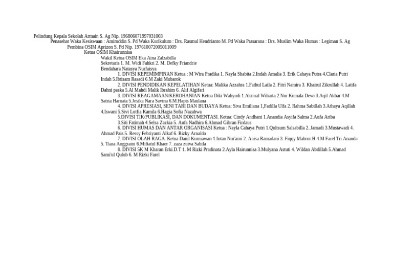 Struktur Osim MAN 1 | PDF