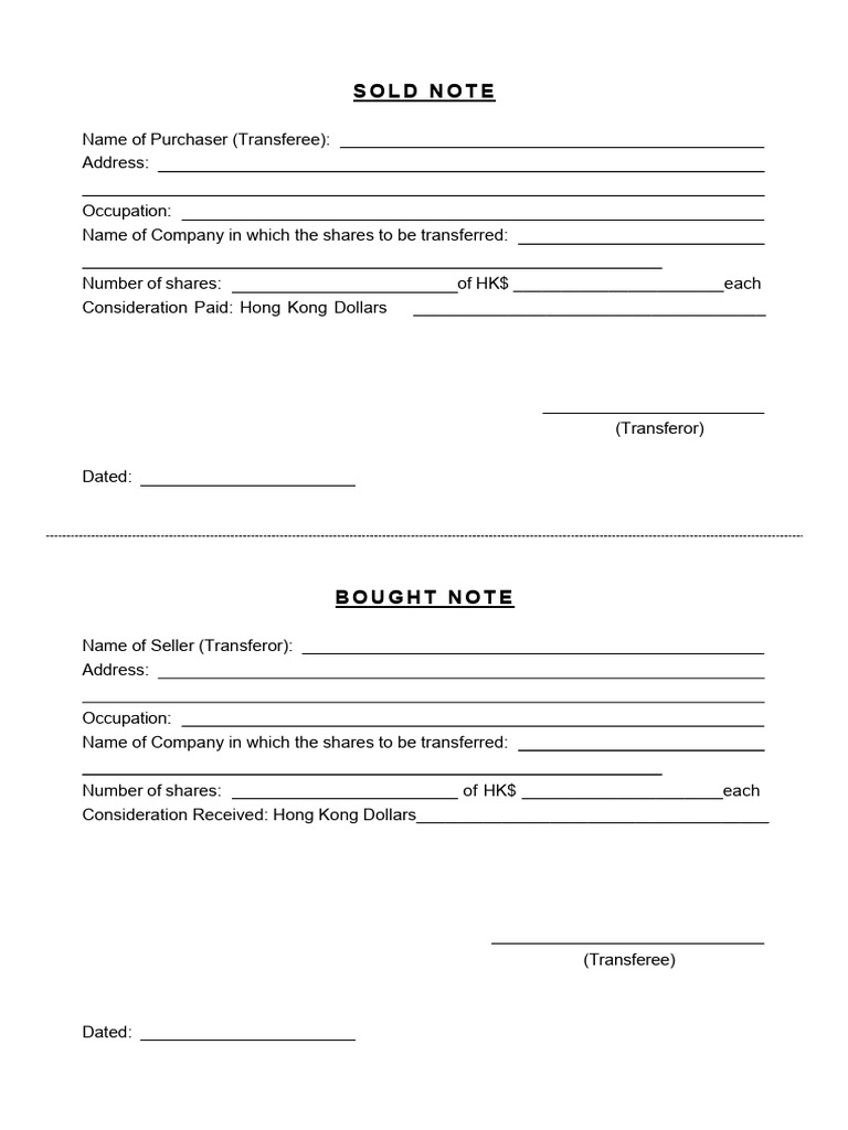 Bought & Sold Note | PDF | Business