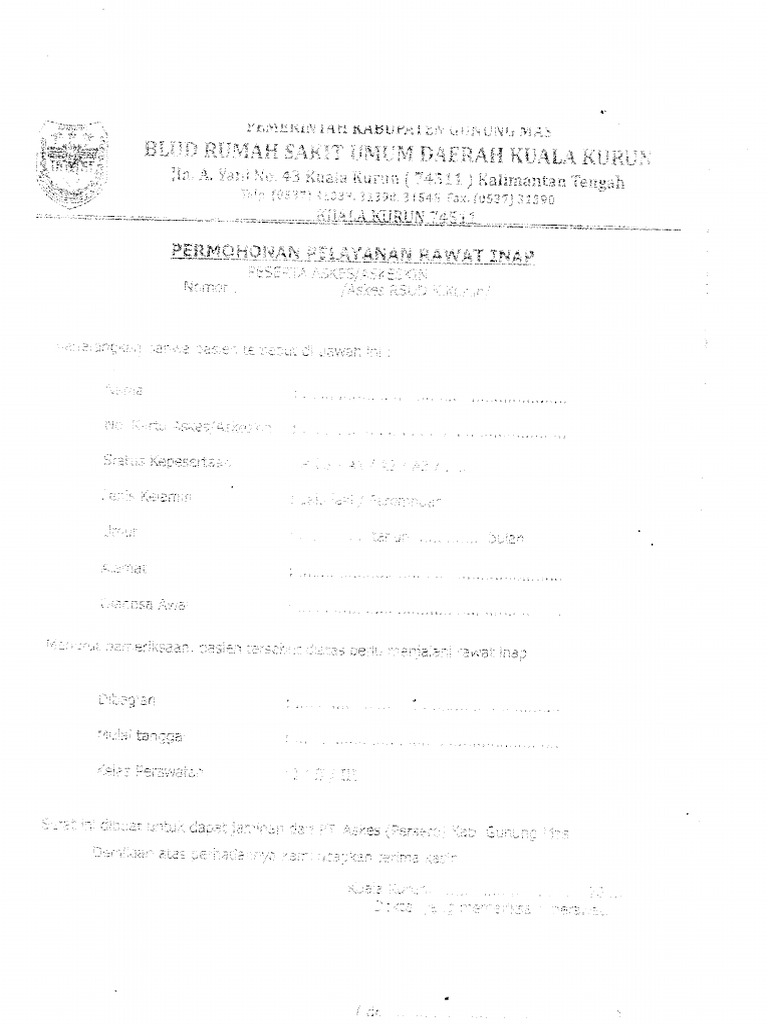 Format Permohonan Ranap | PDF