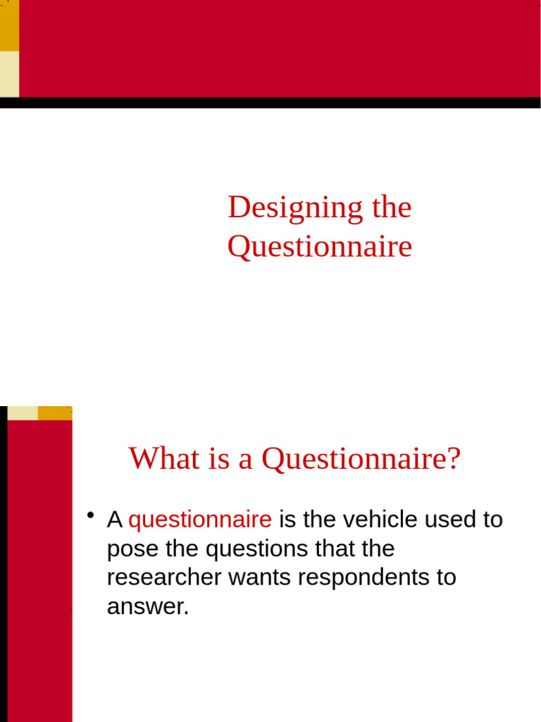 Designing A Questionaire | PDF | Questionnaire