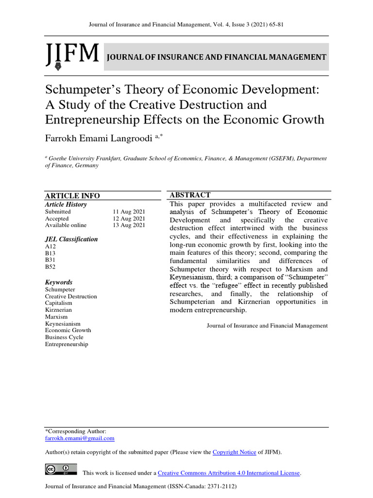 Schumpeter S Theory of Economic Developm | PDF | Entrepreneurship ...