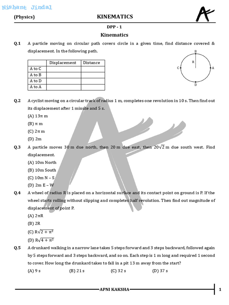 Kinematics Practice for Students | PDF | Acceleration | Velocity