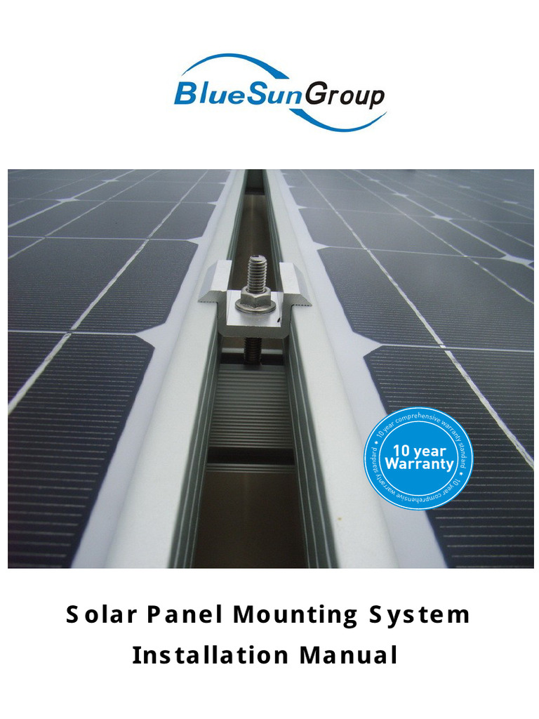 Solar Panel Mounting System Installation Manual - BlueSun Group. | PDF