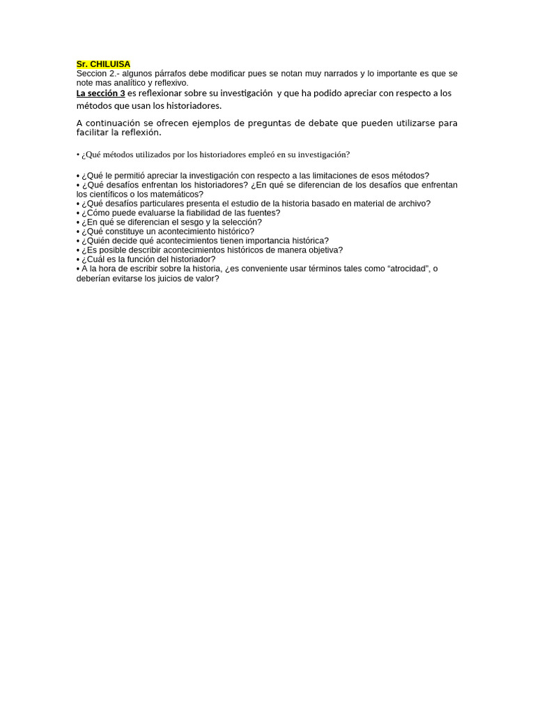 Correciones Del Segundo Borrador de Investigacion | PDF | Historia