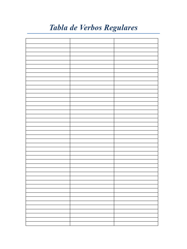 Verbos Regulares Pdf