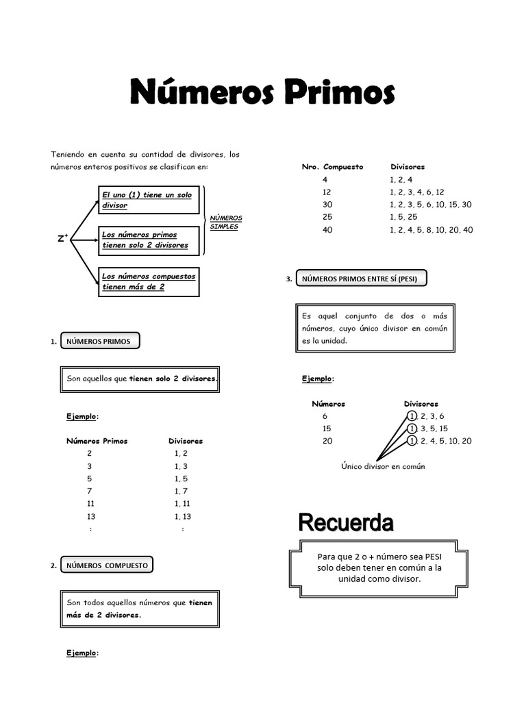 Balotario de Aritmetica 4to Mensual II - N-Meros Primos | PDF | Número primo | Números