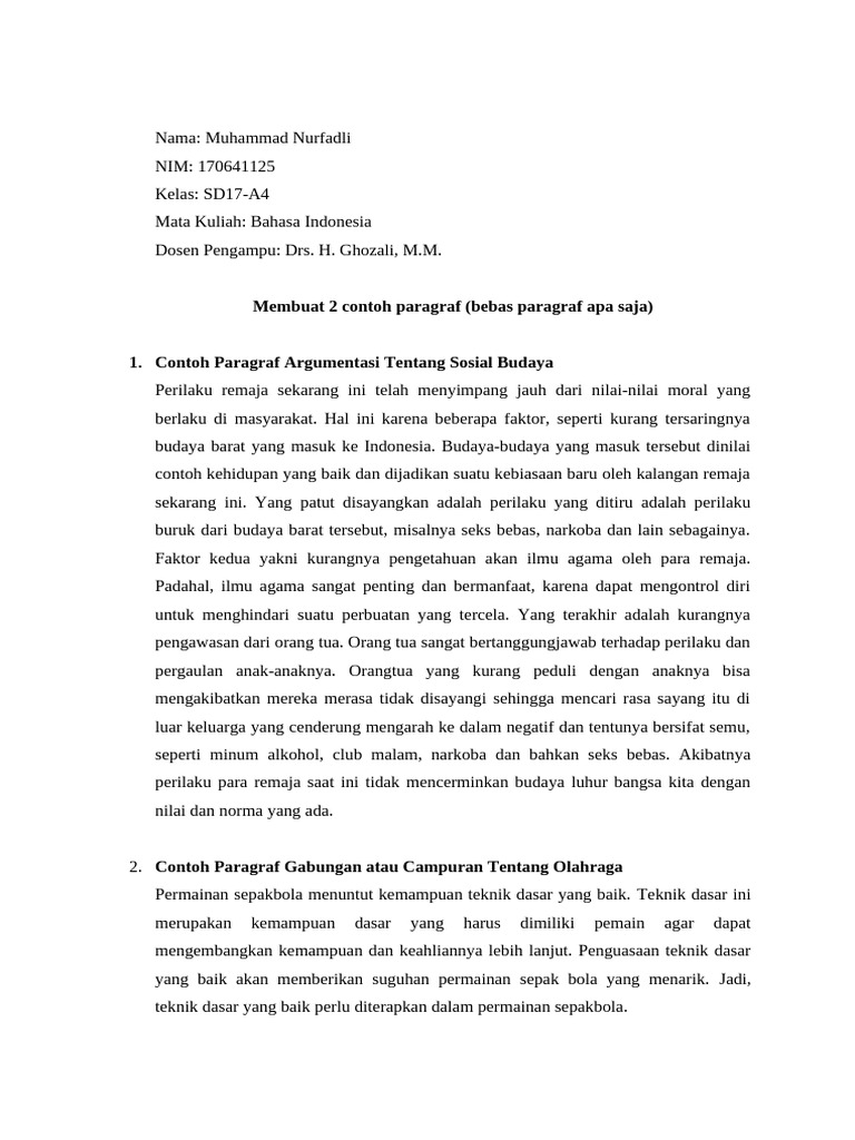 Contoh Paragraf | PDF | Kesehatan Holistik