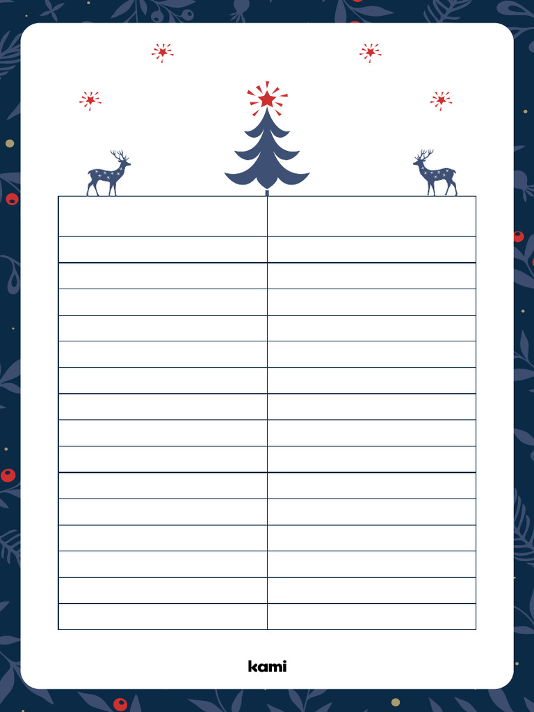 Winter Party Sign Up Sheet - Blank | PDF