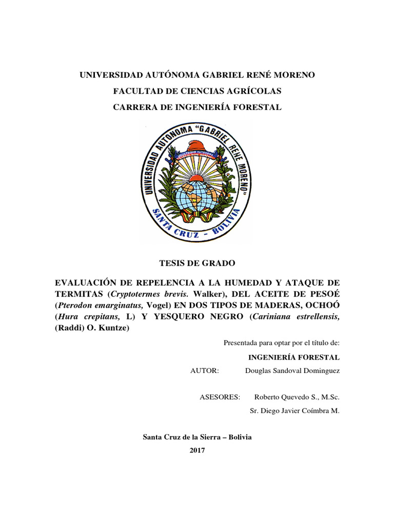 Douglas Tesis Termitas en Ochoo y Yesquero | PDF | Madera