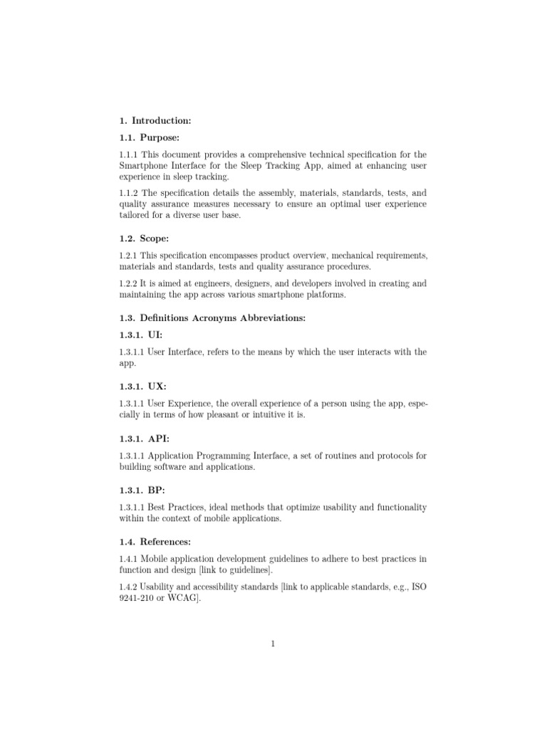 Tech-Spec - PDF Sleep Tracking | PDF | Usability | User Interface