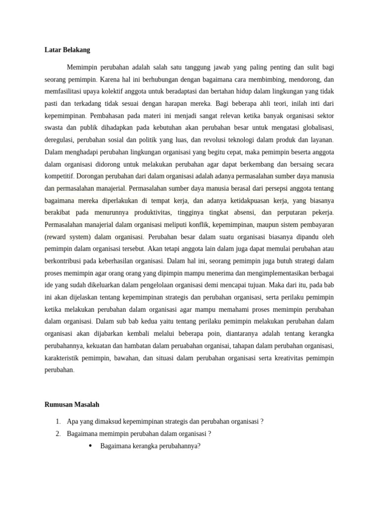 Makalah Matkul Kepemimpinan | PDF