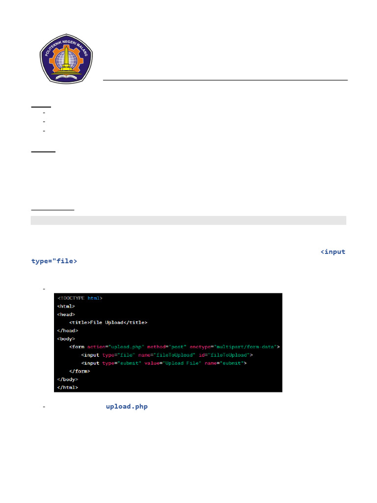 PW08 - PHP Form Upload, Cookies, Session | PDF