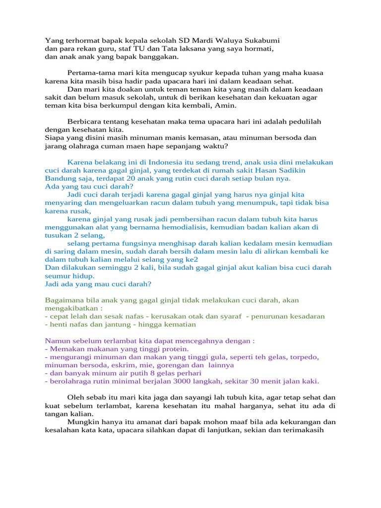 Yang Terhormat Bapak Kepala Sekolah SD Mardi Waluya Sukabumi | PDF
